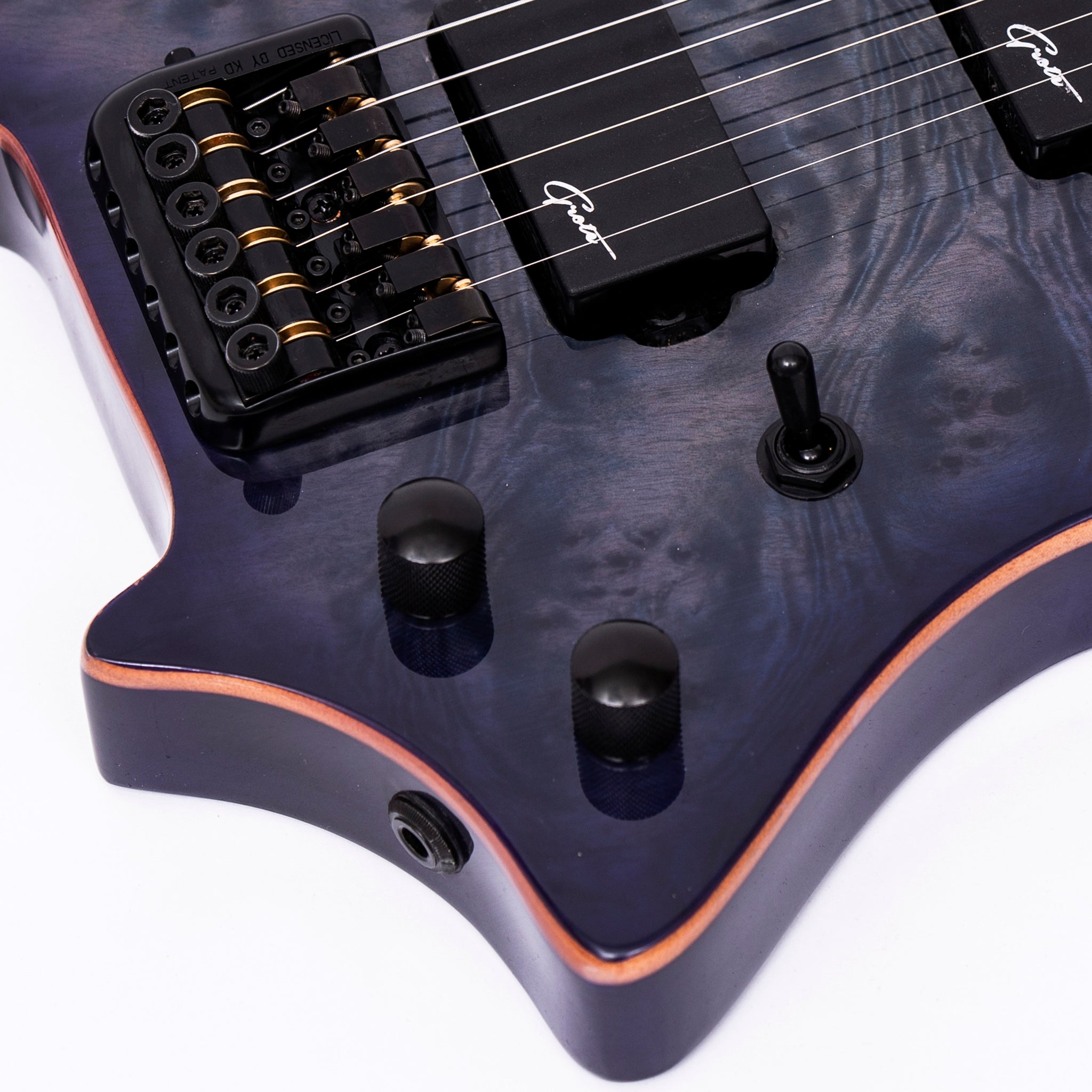 Grote Headless Electric Guitar 6-String Burl Figure Veneer Top Body – REDID